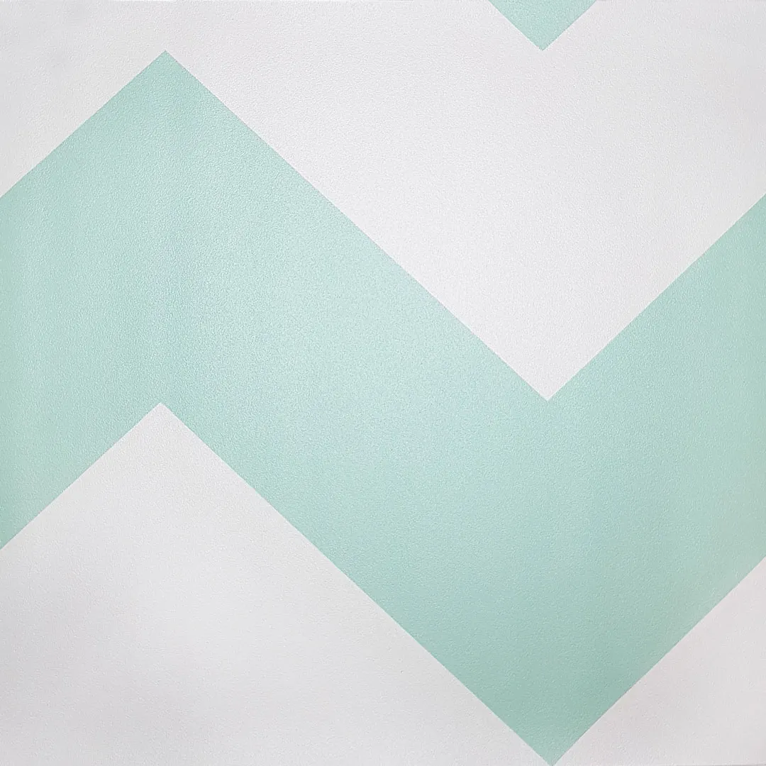 White and Mint Chevron Wallpaper