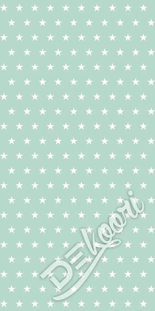 Mint and White 5 cm Stars Wallpaper